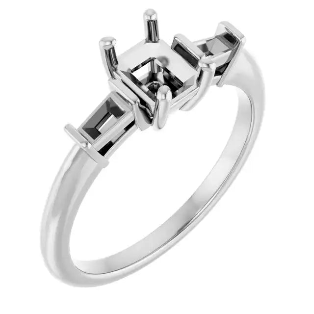 VIVIAN Lab Grown Diamond Engagement Ring Setting for Emerald Stones ...