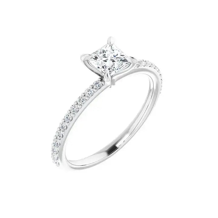 SADIE Platinum Square Princess Cut Lab Grown Diamond Engagement Ring ...