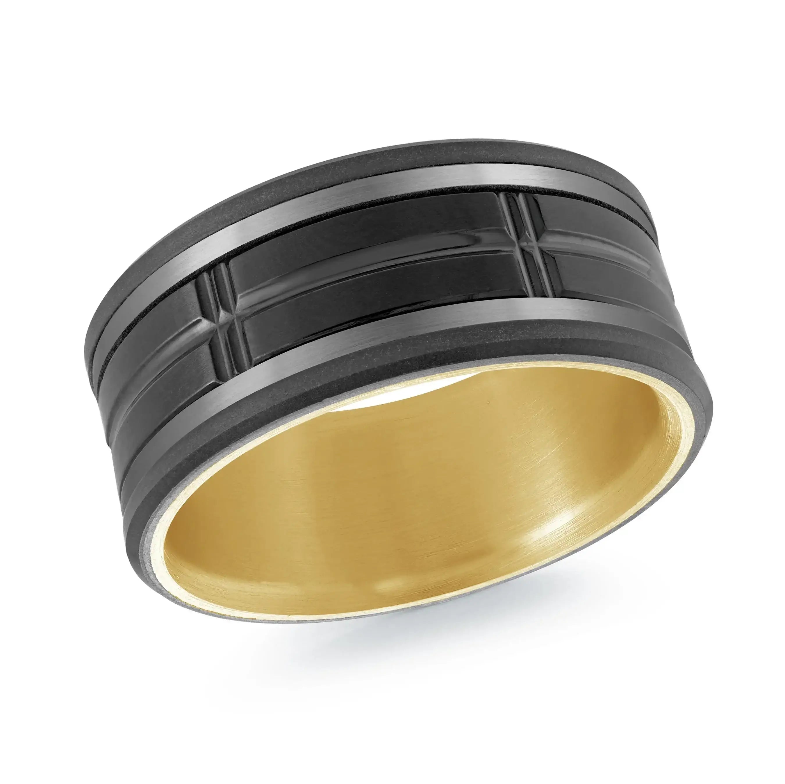 Modern Titanium Ring with 14K Yellow Gold from Malo's Titanium ...