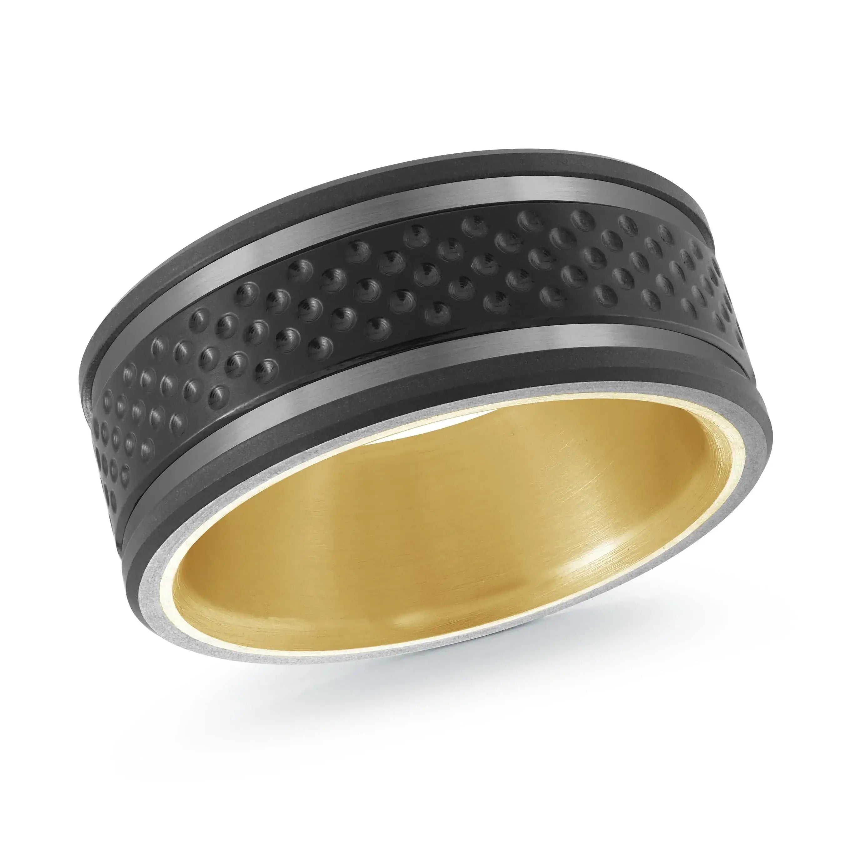 Chic Titanium Ring with 14K Yellow Gold from Malo's Titanium Collection ...