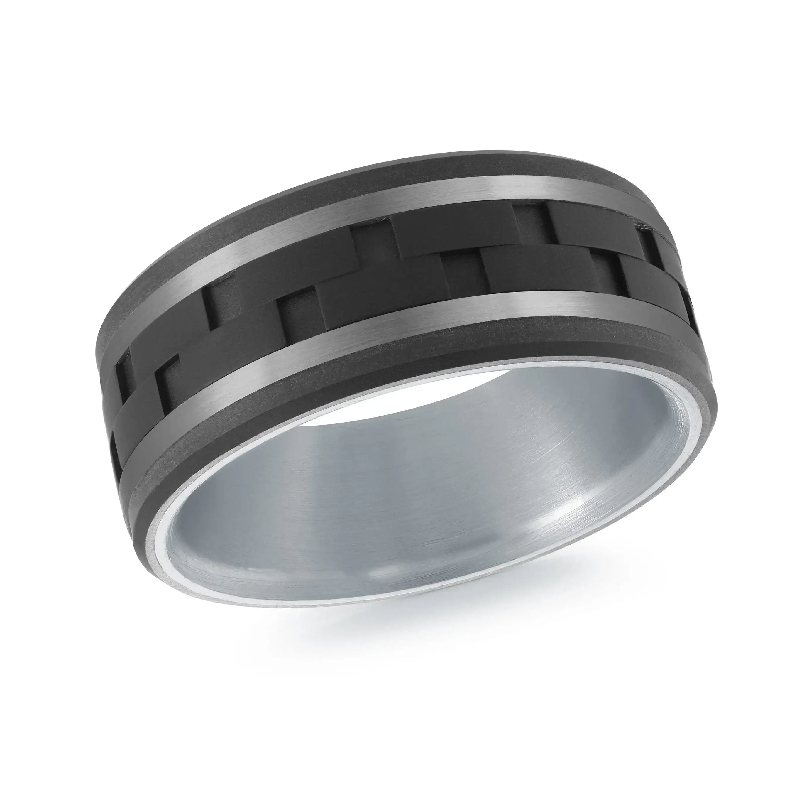 Stylish Titanium Ring with 14K White Gold from Malo's Titanium ...