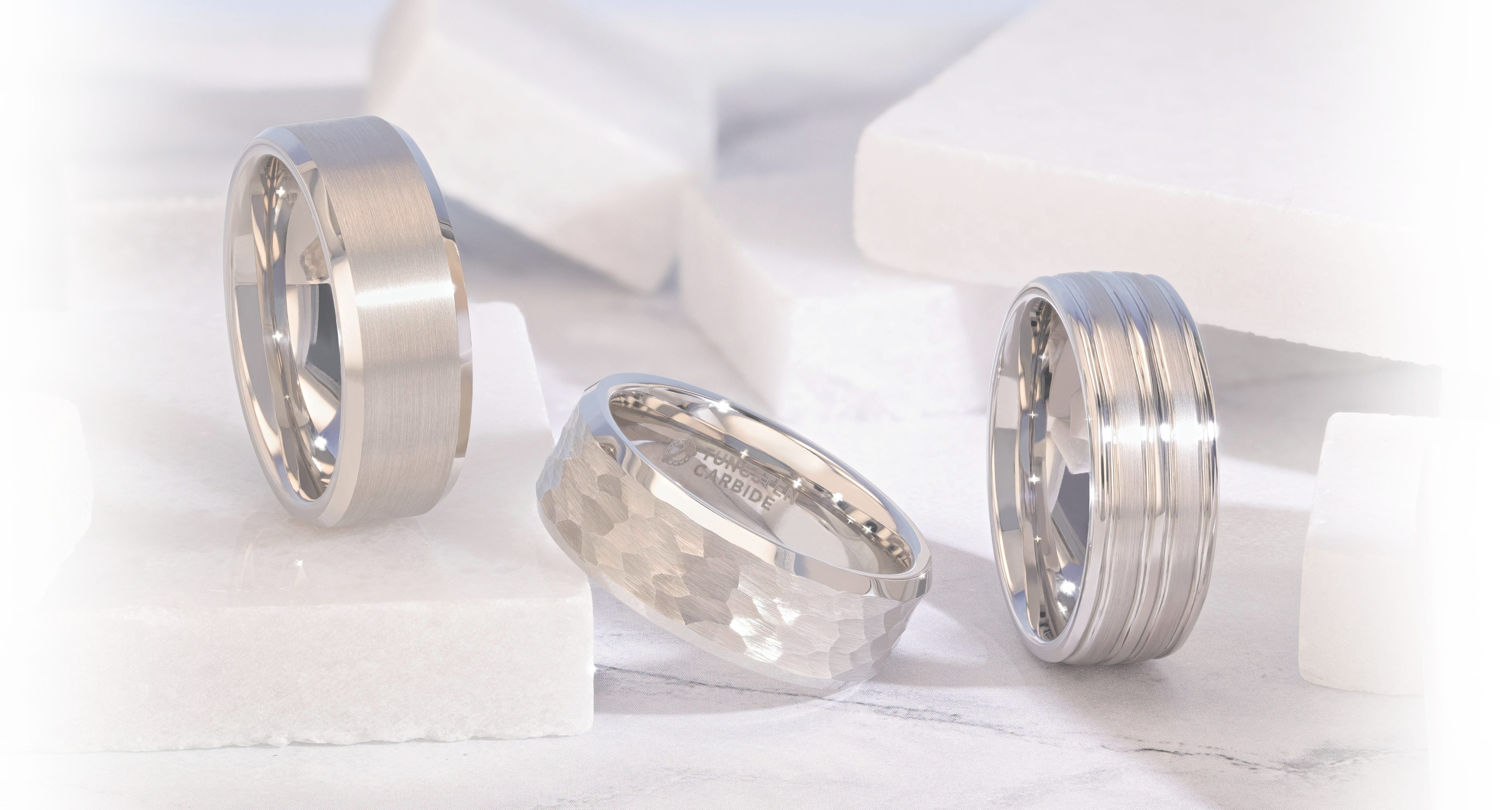 White Tungsten Carbide Rings – Larson Jewelers