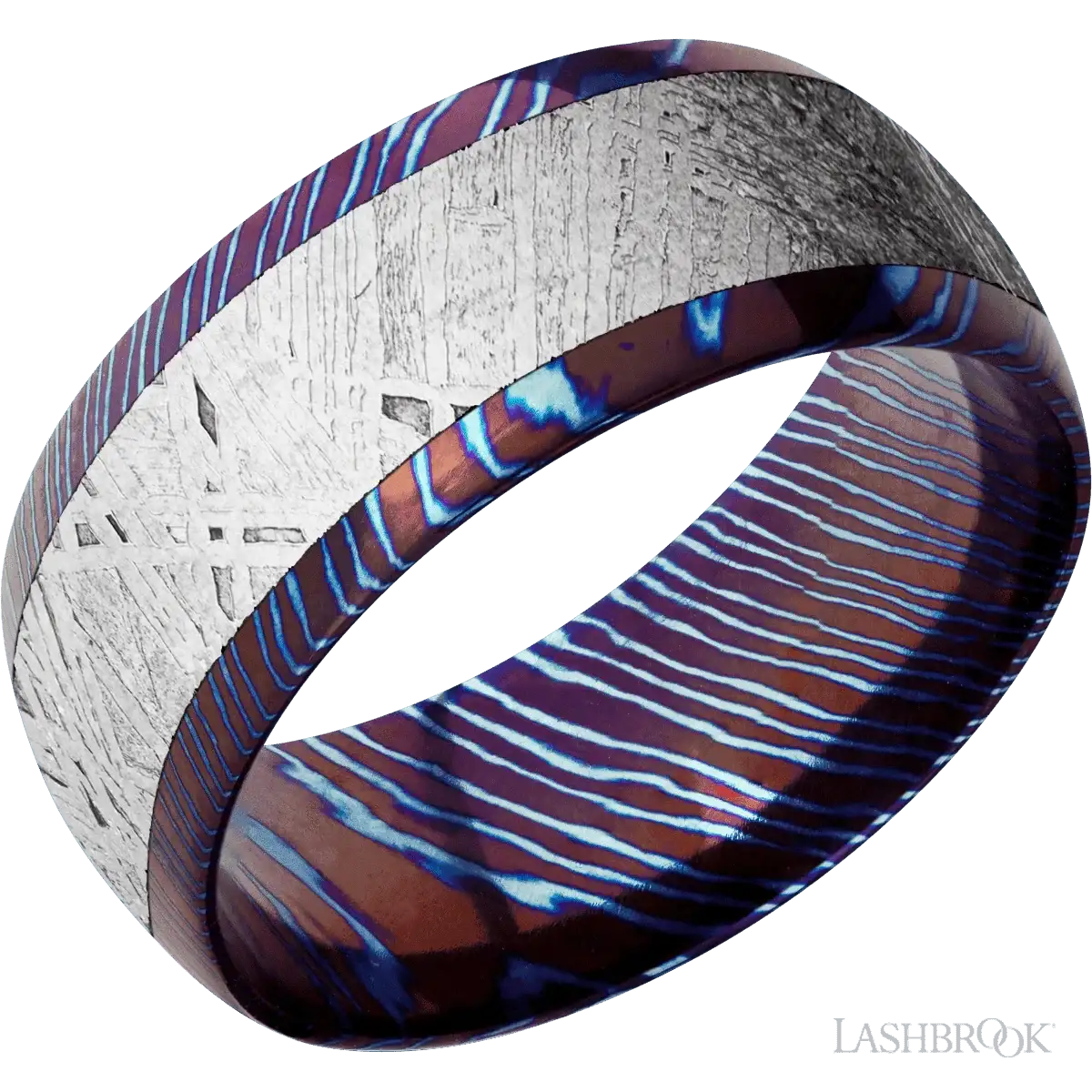 Titanium Damascus with Polish Finish and Meteorite Inlay - 9MM – Larson ...